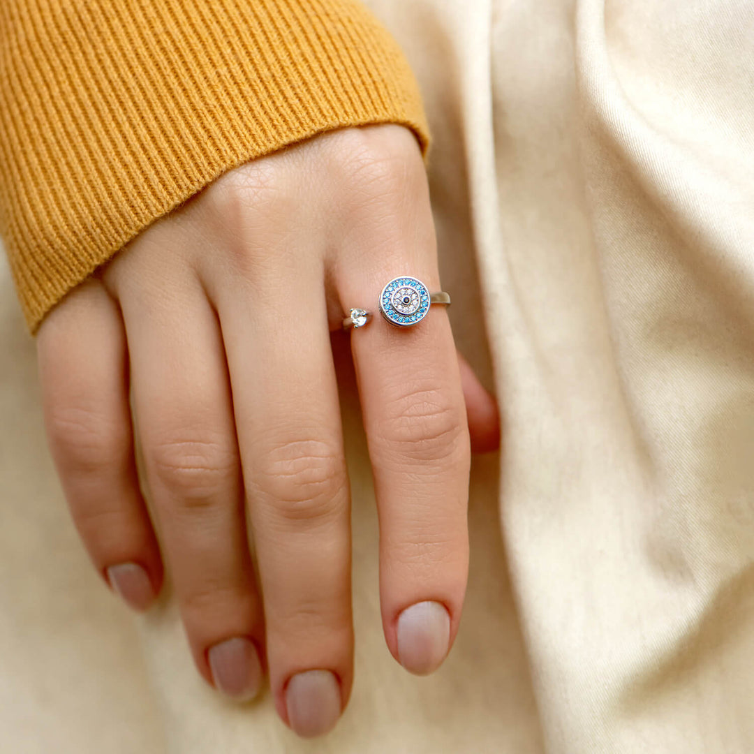 To My Daughter - Evil Eye Fidget Ring – Olivia Jewelry
