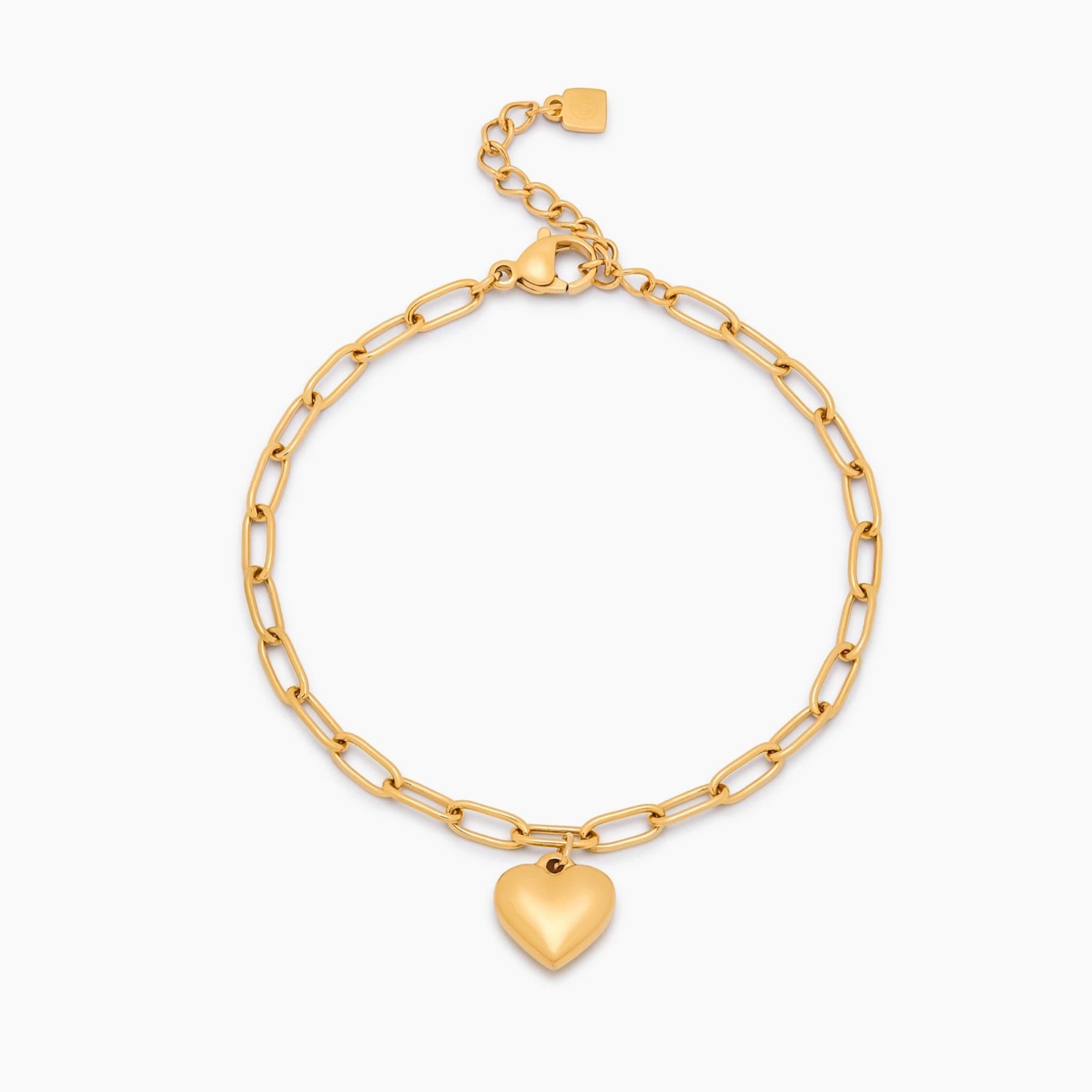 Paperclip Heart Charm Bracelet