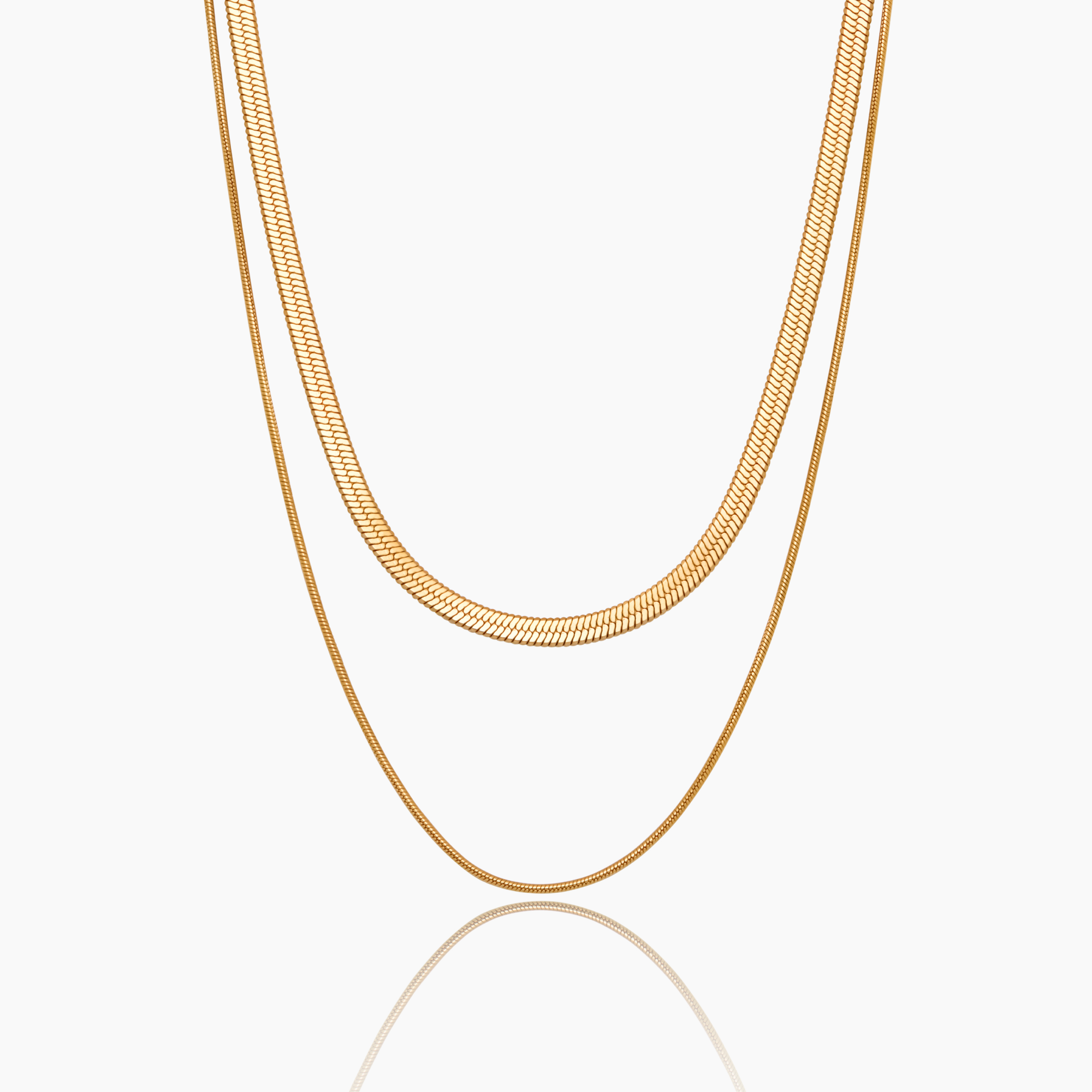 Double Snake Chain Layered Necklace