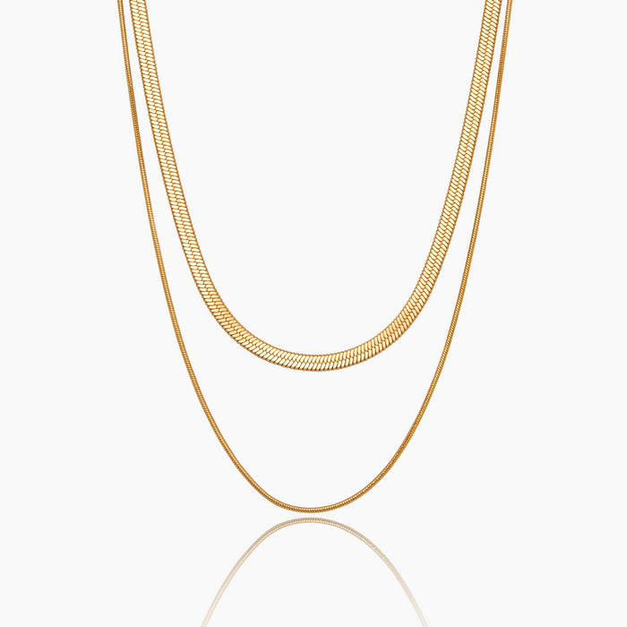 Double Snake Chain Layered Necklace