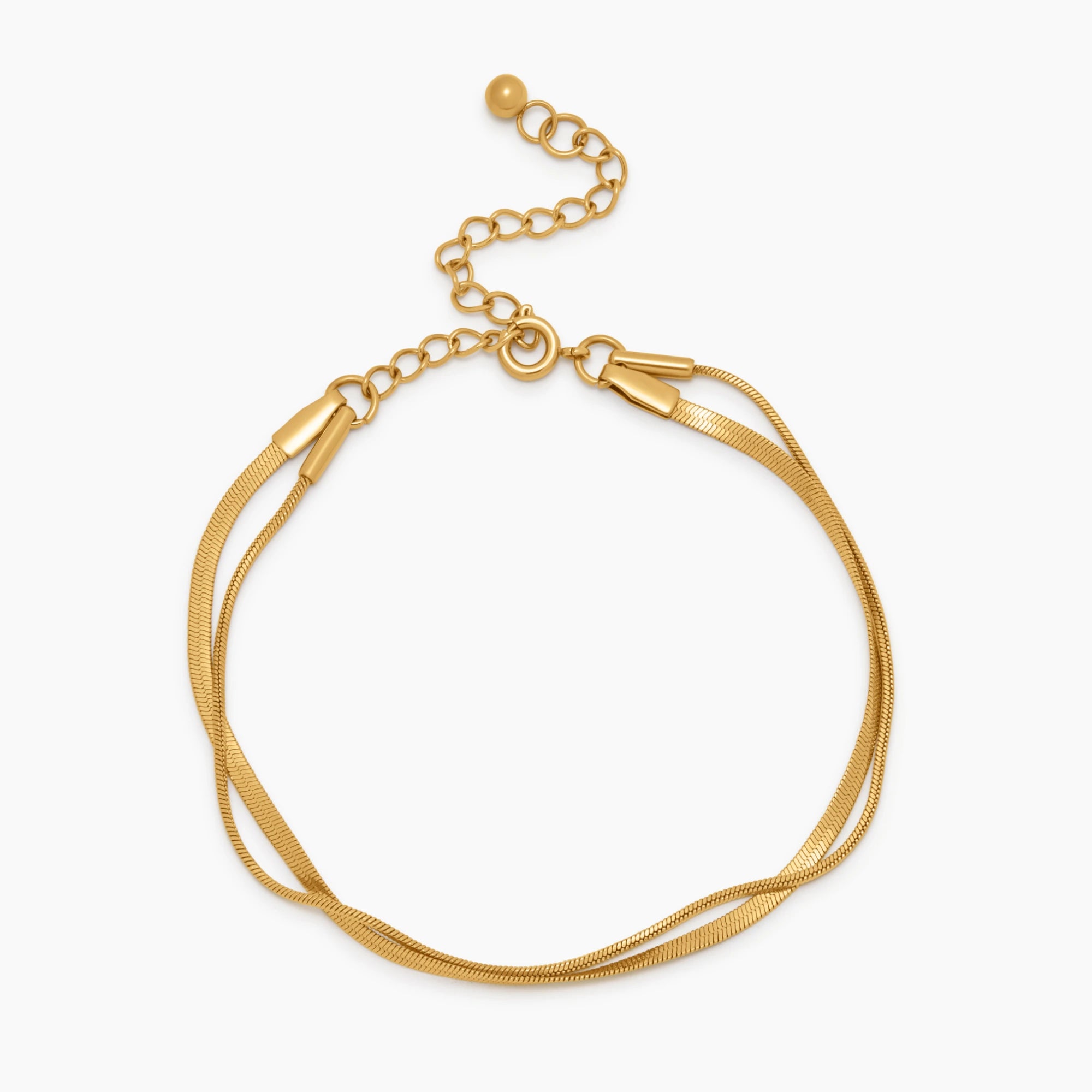 Double Snake Chain Layered Bracelet